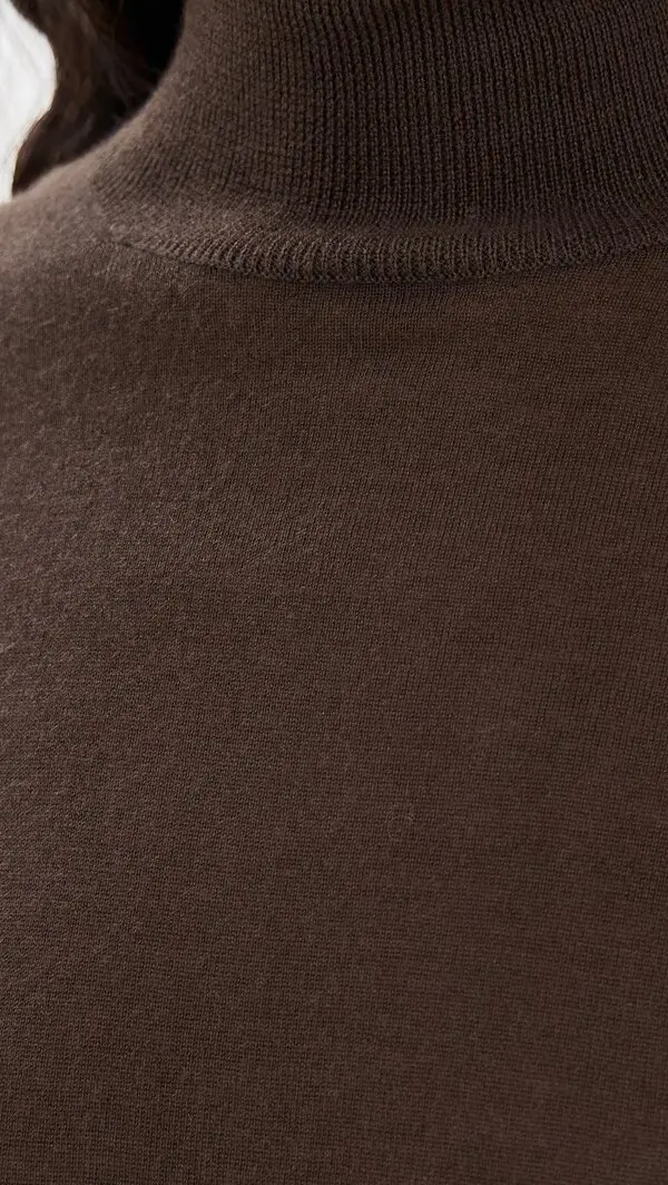 Co Long Sleeve Cashmere Turtleneck - Chocolate