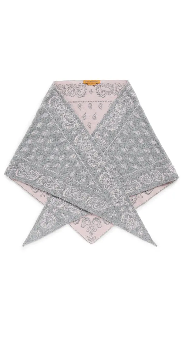 Guest In Residence The Wild Rag Cashmere Bandana Scarf - Heather Grey/powder Pink