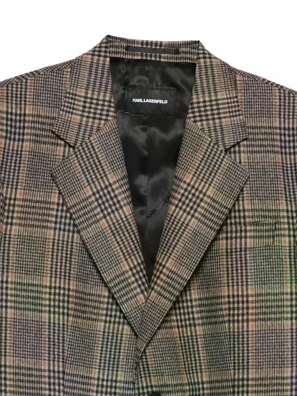 Karl Lagerfeld Checked Wool Jacket - Brown