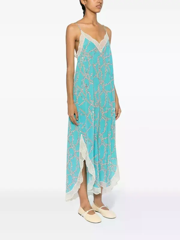 Zadig&Voltaire Ristyl Logo-print Maxi Dress - Blue