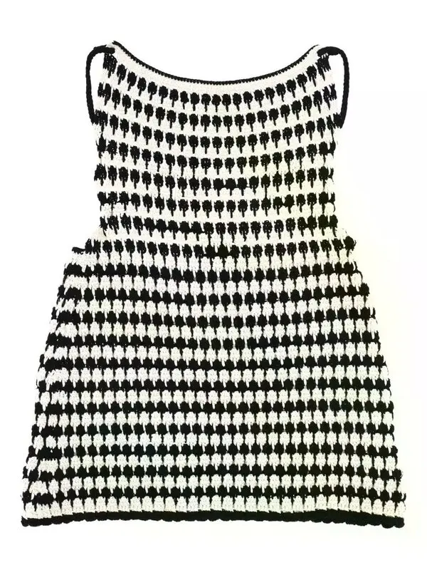 Giuseppe Di Morabito Crochet Check Dress - Black