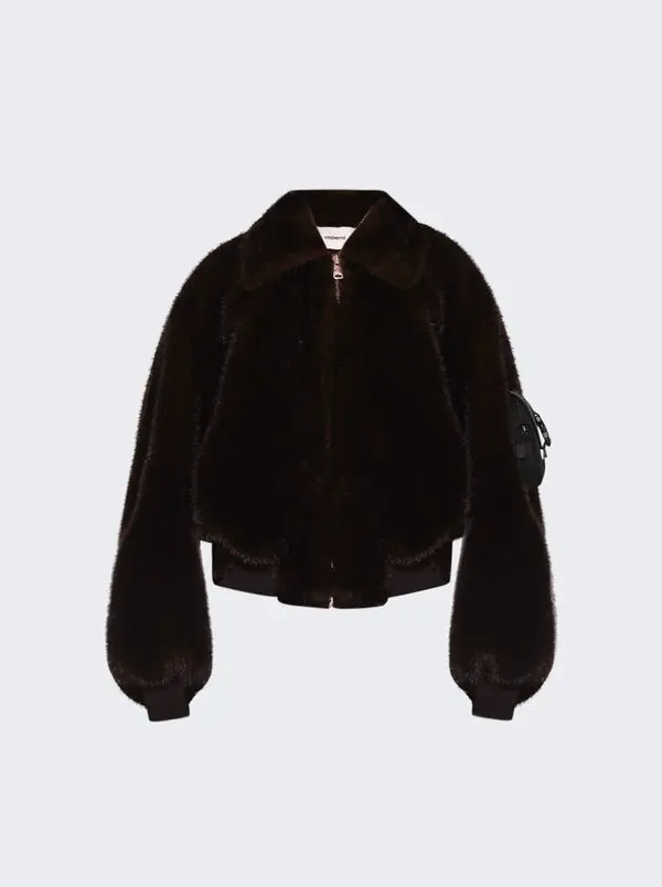 Coperni Faux Fur Bomber Jacket - Brown