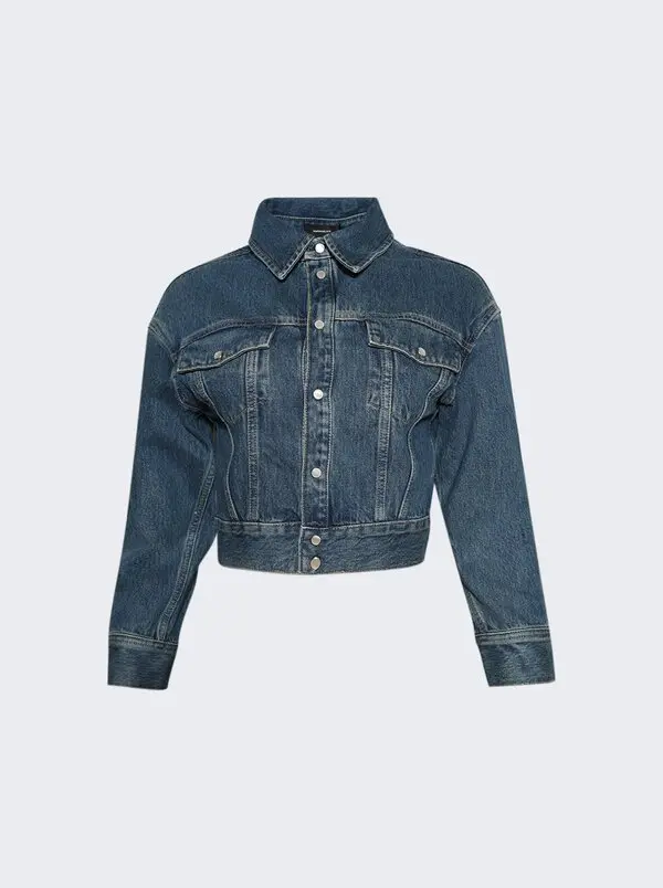 Wardrobe.NYC Denim Crop Jacket - Blue