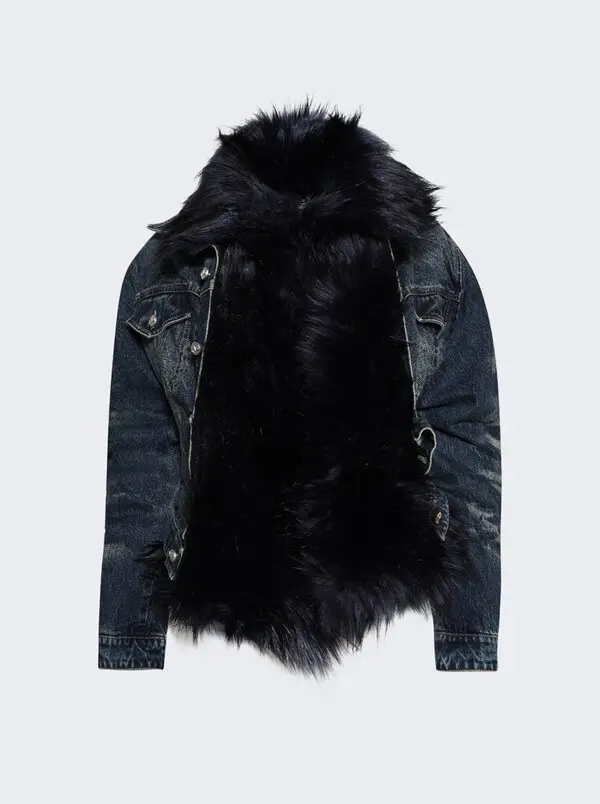 Natasha Zinko Treated Faux-fur Cinched Jacket