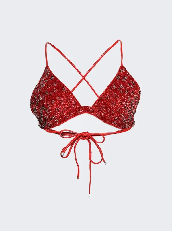 GRACE FAENA The Zebra Bralette Ruby - Red