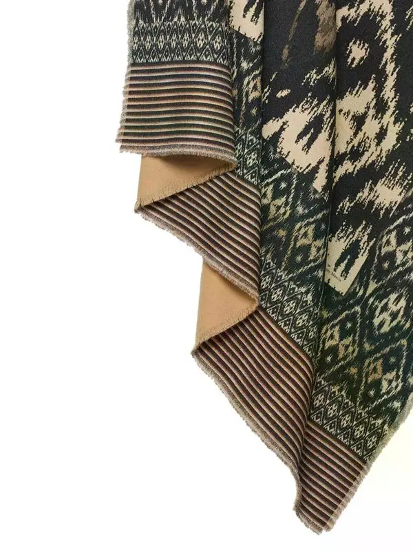PIERRE-LOUIS MASCIA Abstract-pattern Frayed Scarf