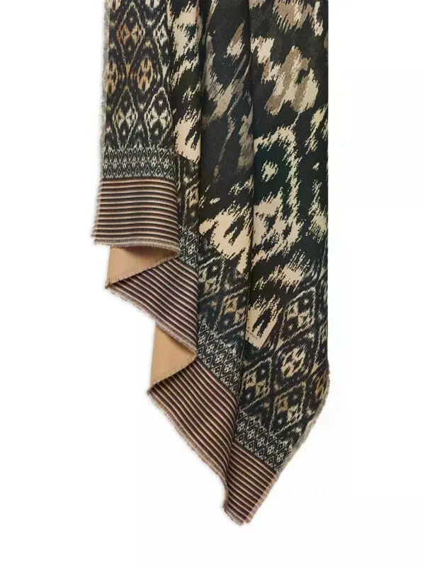 PIERRE-LOUIS MASCIA Abstract-pattern Frayed Scarf