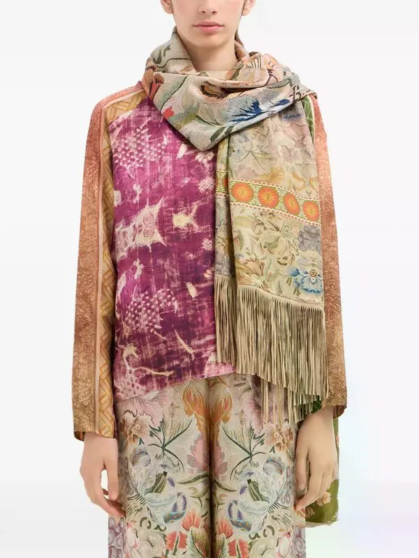 PIERRE-LOUIS MASCIA Floral-tapestry Fringe Scarf