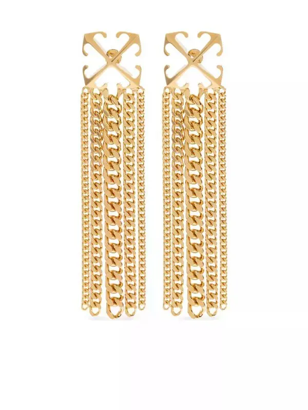 Off-White Arrows-motif Drop Earrings - Gold