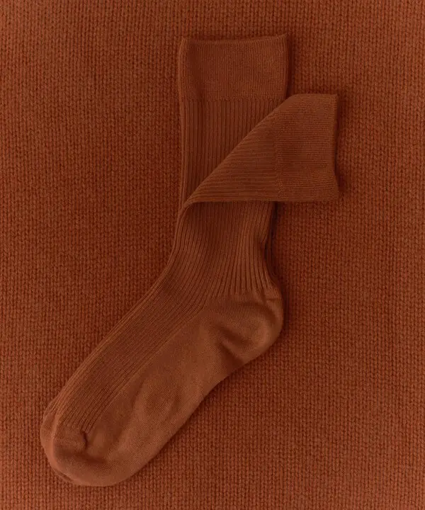 Jenni Kayne Classic Ribbed Socks - Rust