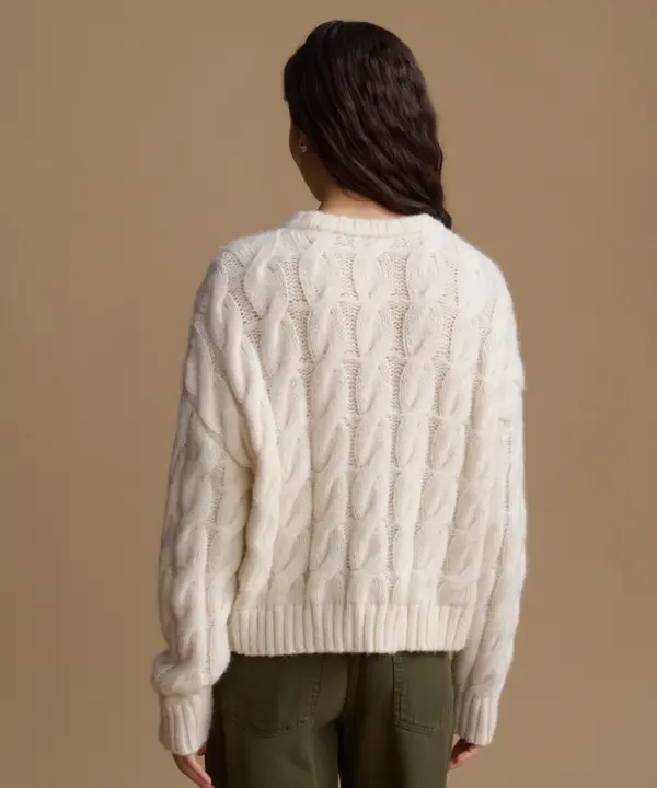 Jenni Kayne Cable Serena Crewneck - Ivory