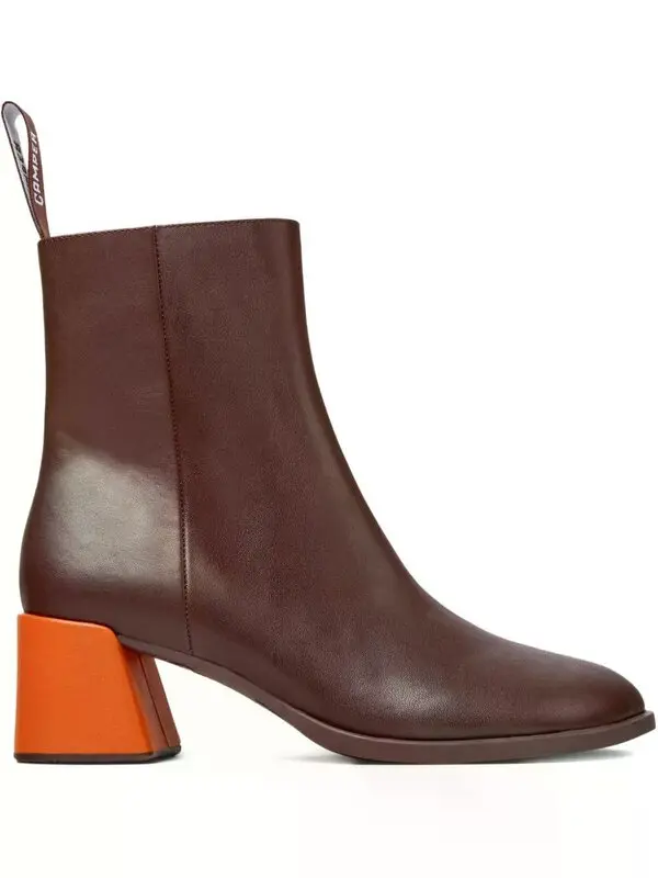 Camper Twins Leather Geometric-heel Ankle Boots