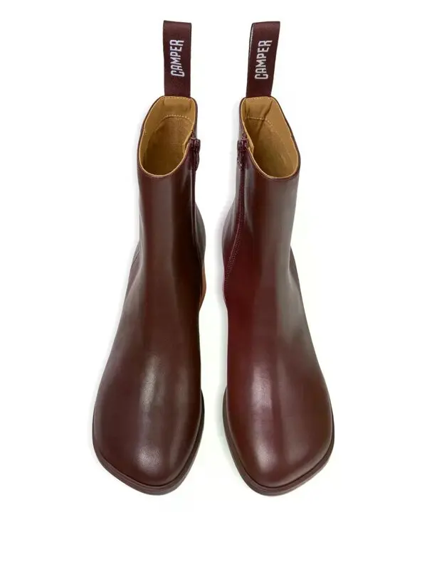Camper Twins Leather Geometric-heel Ankle Boots