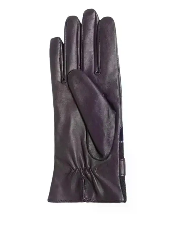 Barbour Plaid-panel Leather Gloves