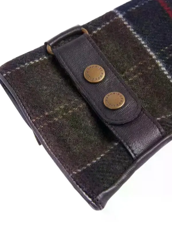 Barbour Plaid-panel Leather Gloves