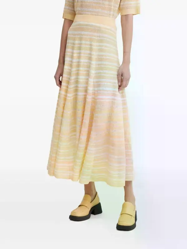 AERON Striped Midi Skirt