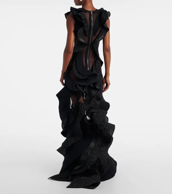 Maticevski Ellipsoid Wave Ruffled Gown