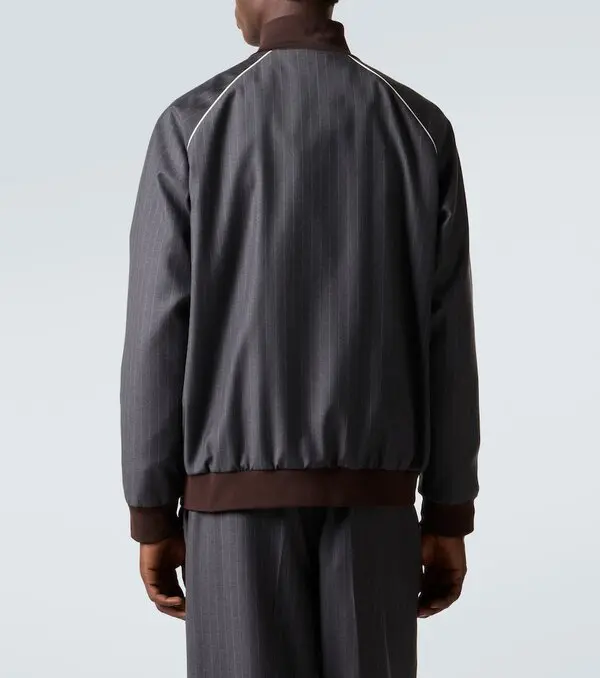 Miu Miu Logo Pinstripe Virgin Wool Track Jacket