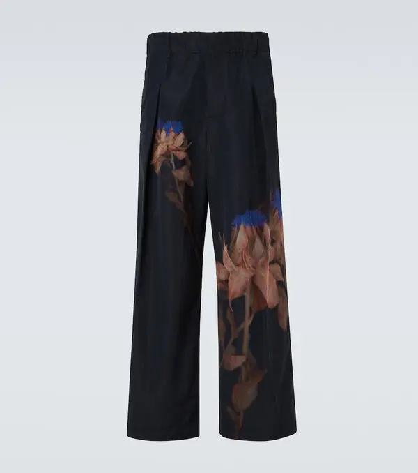 Dries Van Noten Pilan Floral Wide-leg Pants - Black