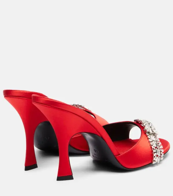 Magda Butrym Crystal-embellished Satin Mules
