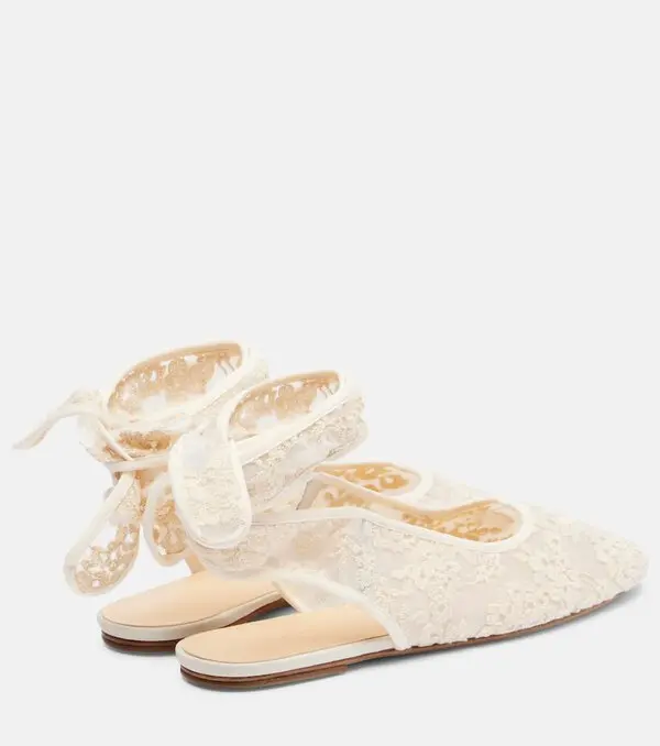 Magda Butrym Lace Slingback Flats