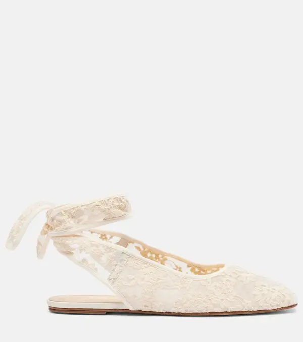 Magda Butrym Lace Slingback Flats