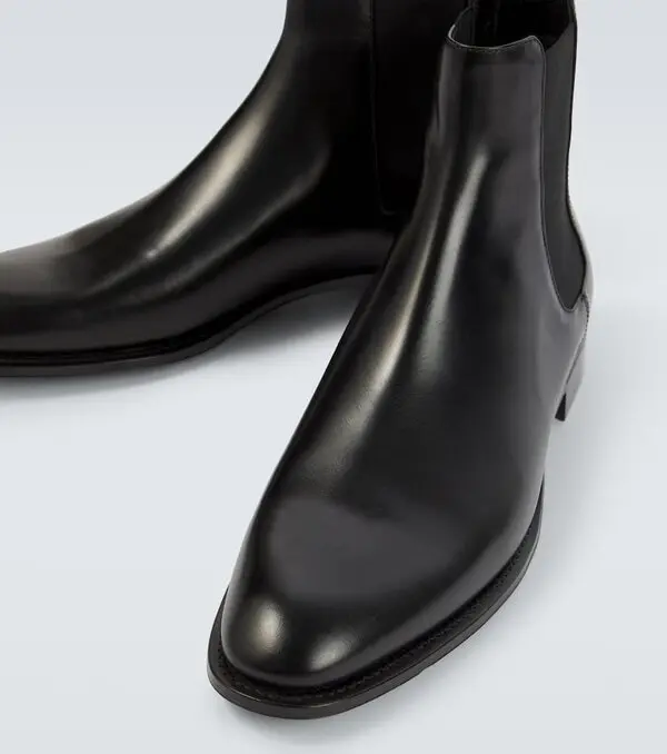 Saint Laurent Adrien Leather Chelsea Boots