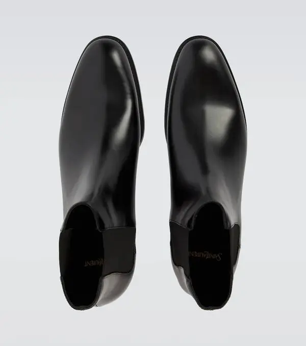 Saint Laurent Adrien Leather Chelsea Boots