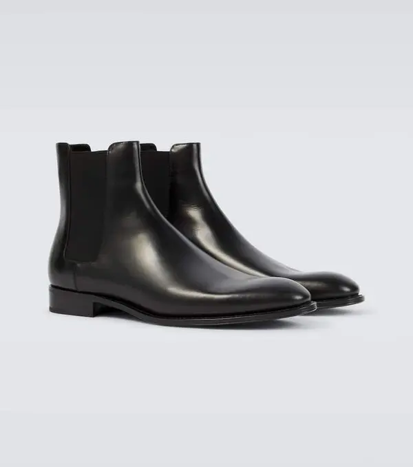 Saint Laurent Adrien Leather Chelsea Boots