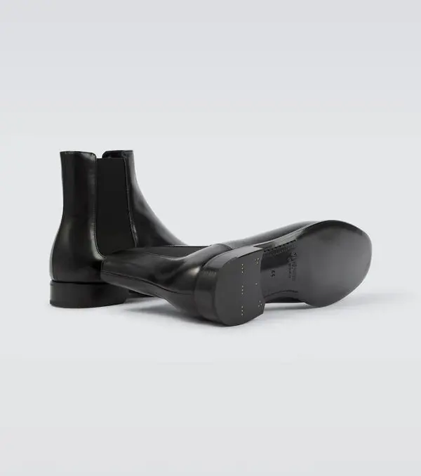 Saint Laurent Adrien Leather Chelsea Boots