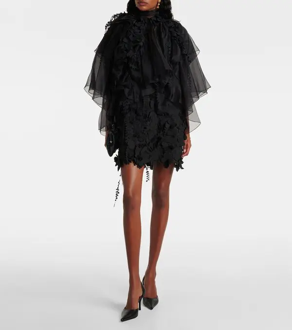 Zimmermann Hypnotic Floral-appliqué Mini Dress