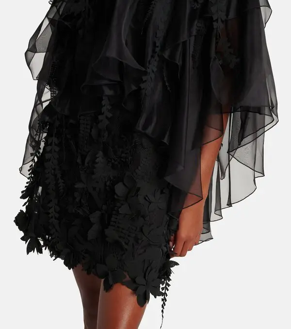 Zimmermann Hypnotic Floral-appliqué Mini Dress