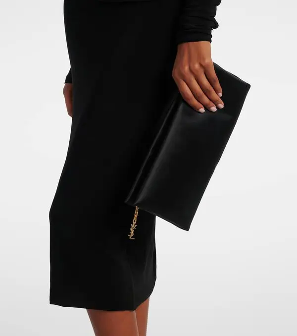 Saint Laurent Supple Satin Clutch
