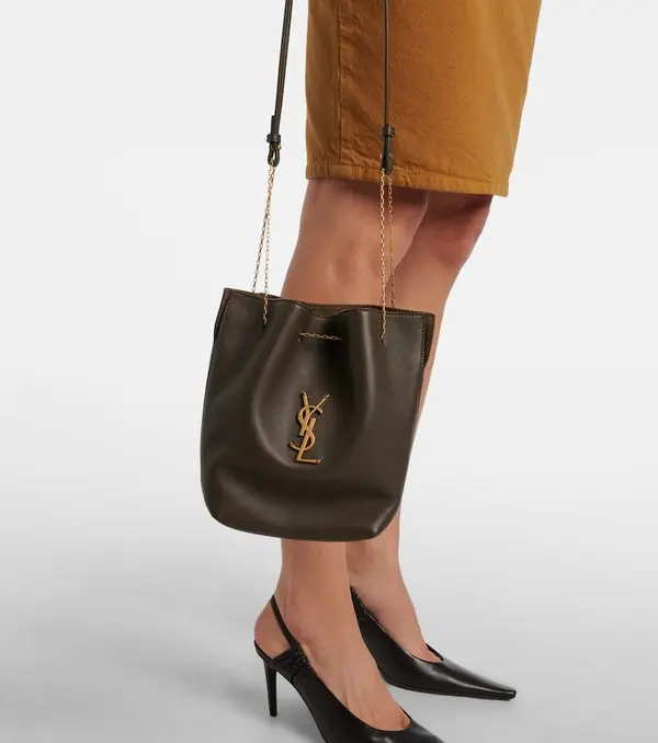Saint Laurent Pochon Cassandre Leather Bucket Bag