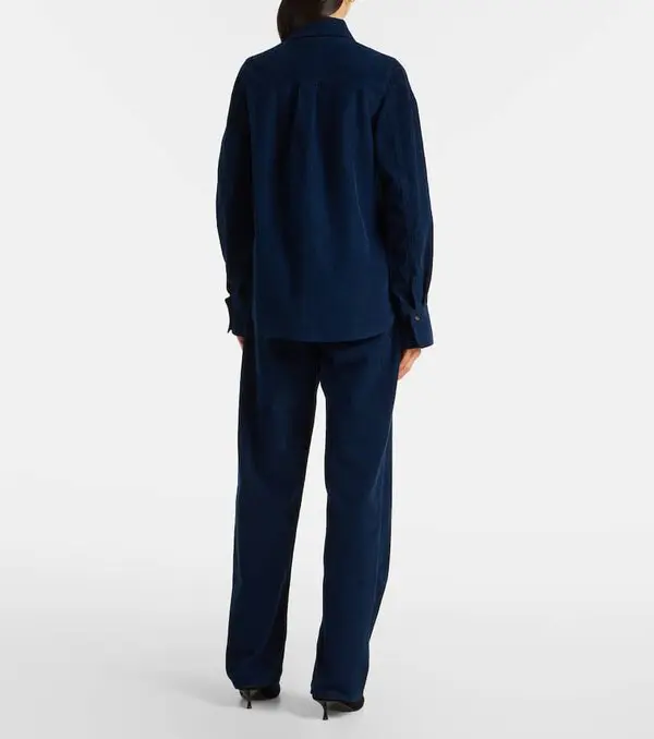 Victoria Beckham Cotton Corduroy Shirt - Blue