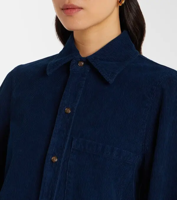 Victoria Beckham Cotton Corduroy Shirt - Blue