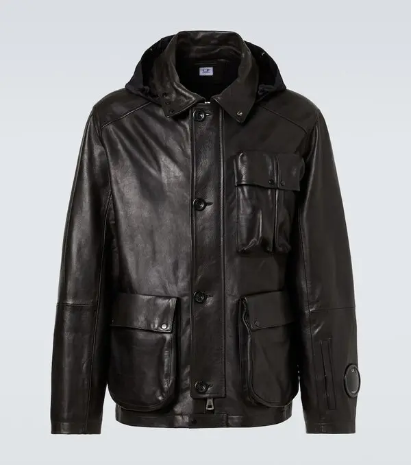 C.P. COMPANY Lens Leather Jacket