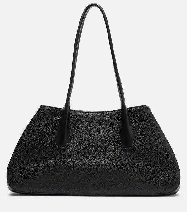 THE ROW Alger Medium Leather Shoulder Bag - Black
