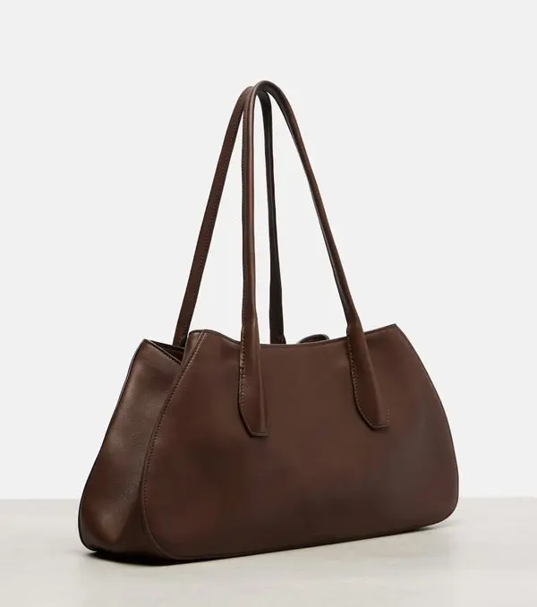 THE ROW Alger Medium Leather Shoulder Bag - Brown