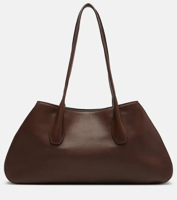 THE ROW Alger Medium Leather Shoulder Bag - Brown