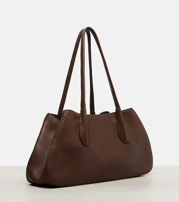 THE ROW Alger Medium Leather Shoulder Bag - Brown