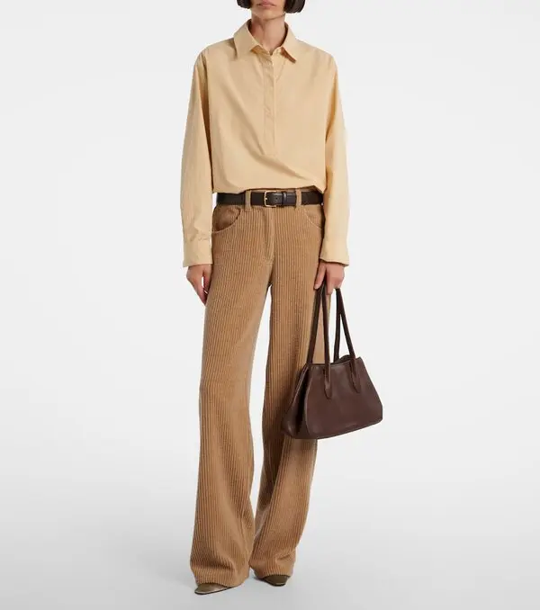 THE ROW Alger Medium Leather Shoulder Bag - Brown