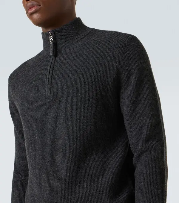 Bogner Derek 1 Wool And Cashmere Quarter Zip Sweater - Grey