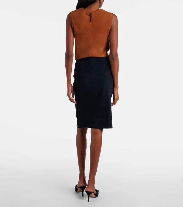 Stouls Gin Suede Pencil Skirt