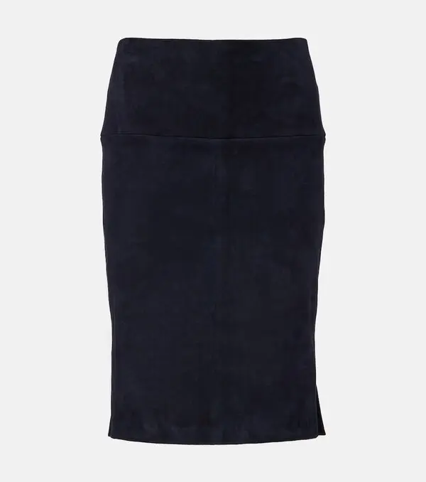 Stouls Gin Suede Pencil Skirt - Blue
