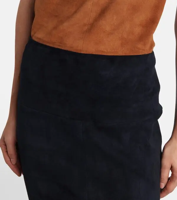 Stouls Gin Suede Pencil Skirt - Blue