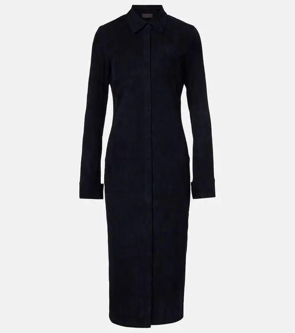 Stouls Becky Suede Shirt Dress - Blue