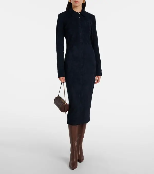 Stouls Becky Suede Shirt Dress - Blue
