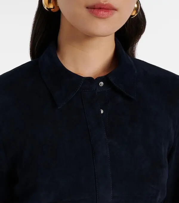 Stouls Becky Suede Shirt Dress - Blue