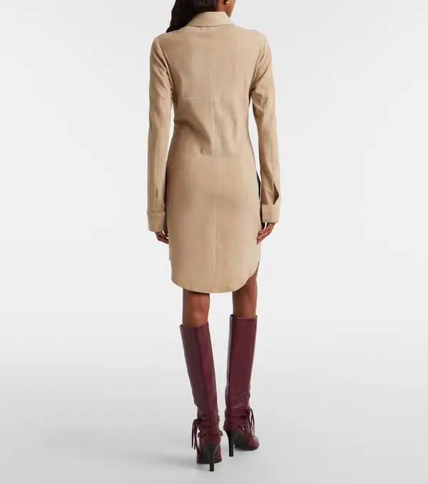 Stouls Geraldine Suede Shirt Dress - Beige